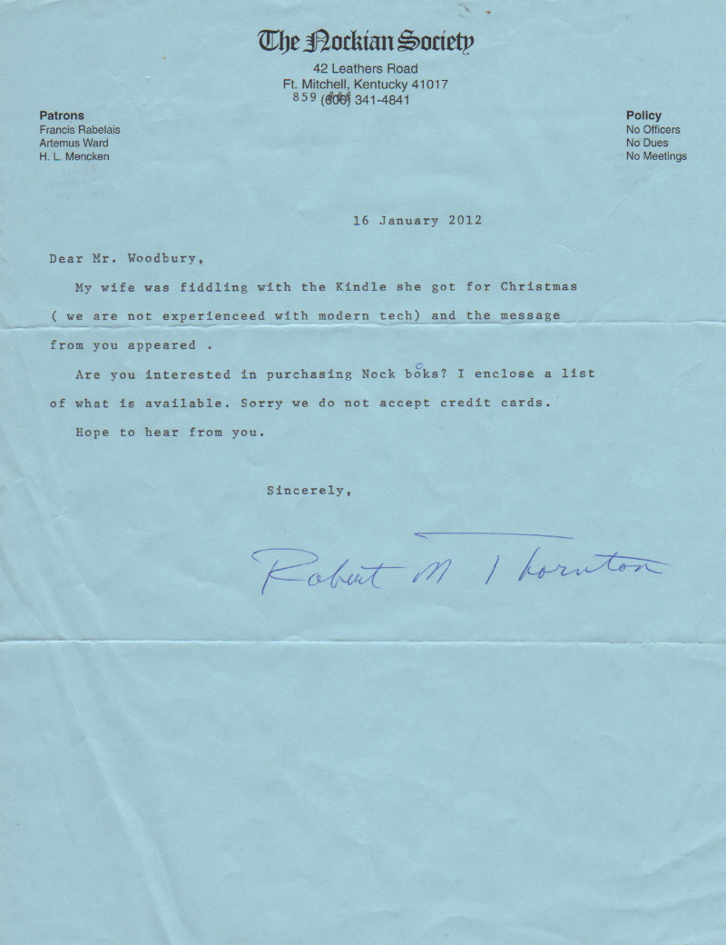 Robert M. Thornton – Albert Jay Nock